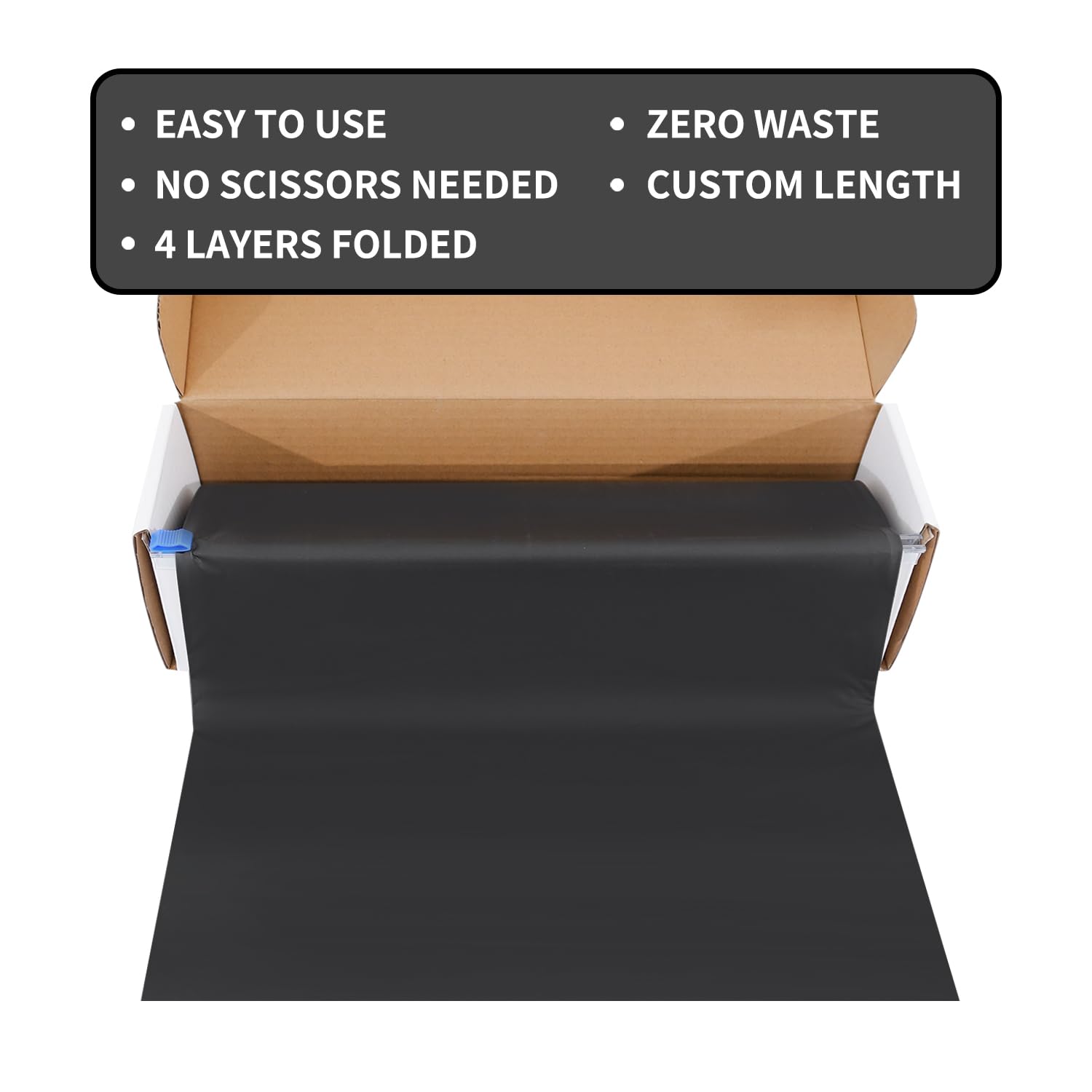 JHDZDHY 54 Inch X 100 Feet Plastic Table Cover Roll Disposable Tablecloth with Slide Cutter for All Type/Shape Tables | Picnic, Party, Banquet, Birthdays, Weddings (Black)