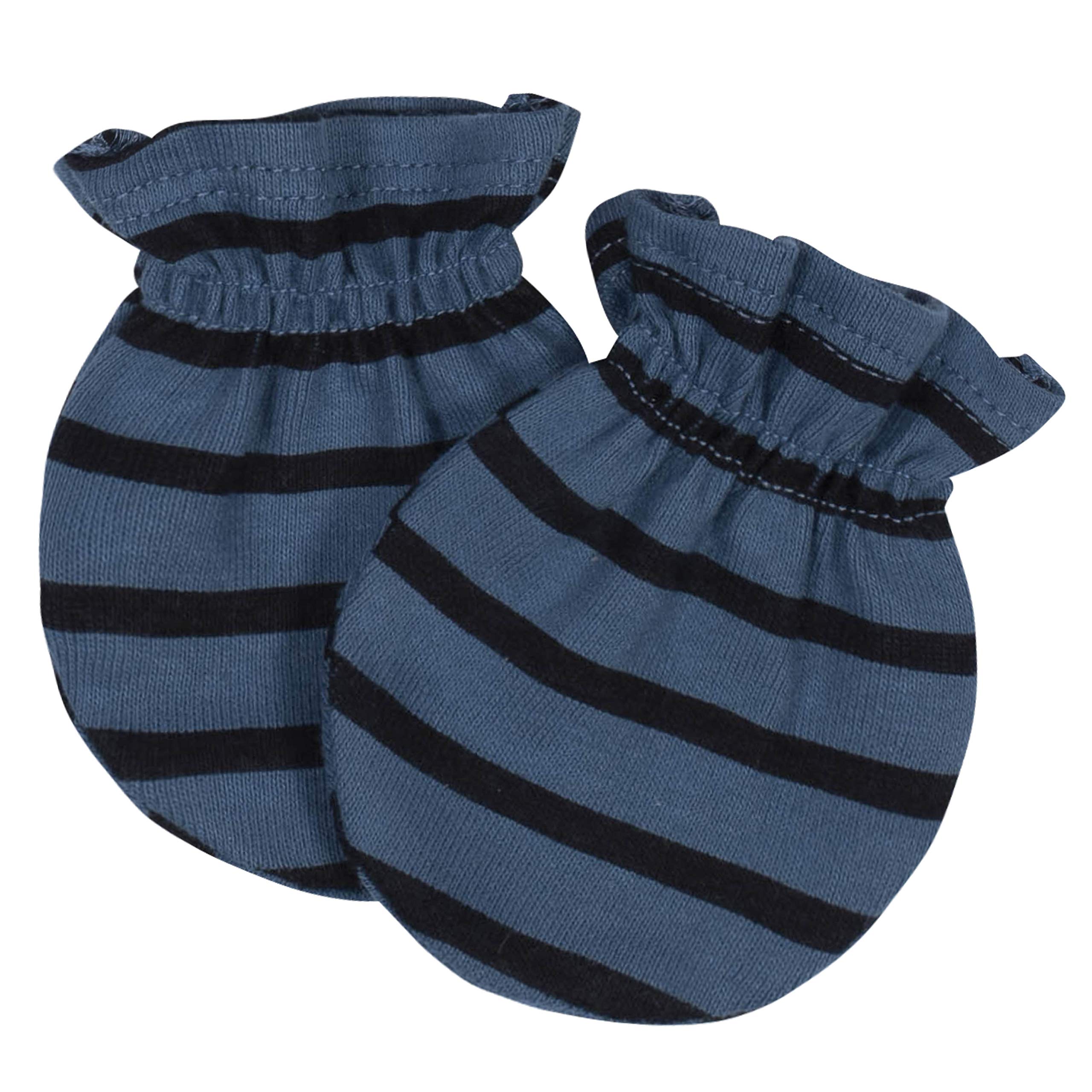 Grow by Gerber baby boys 4-pack Mittens, Black/White/Grey/Blue, New Born US
