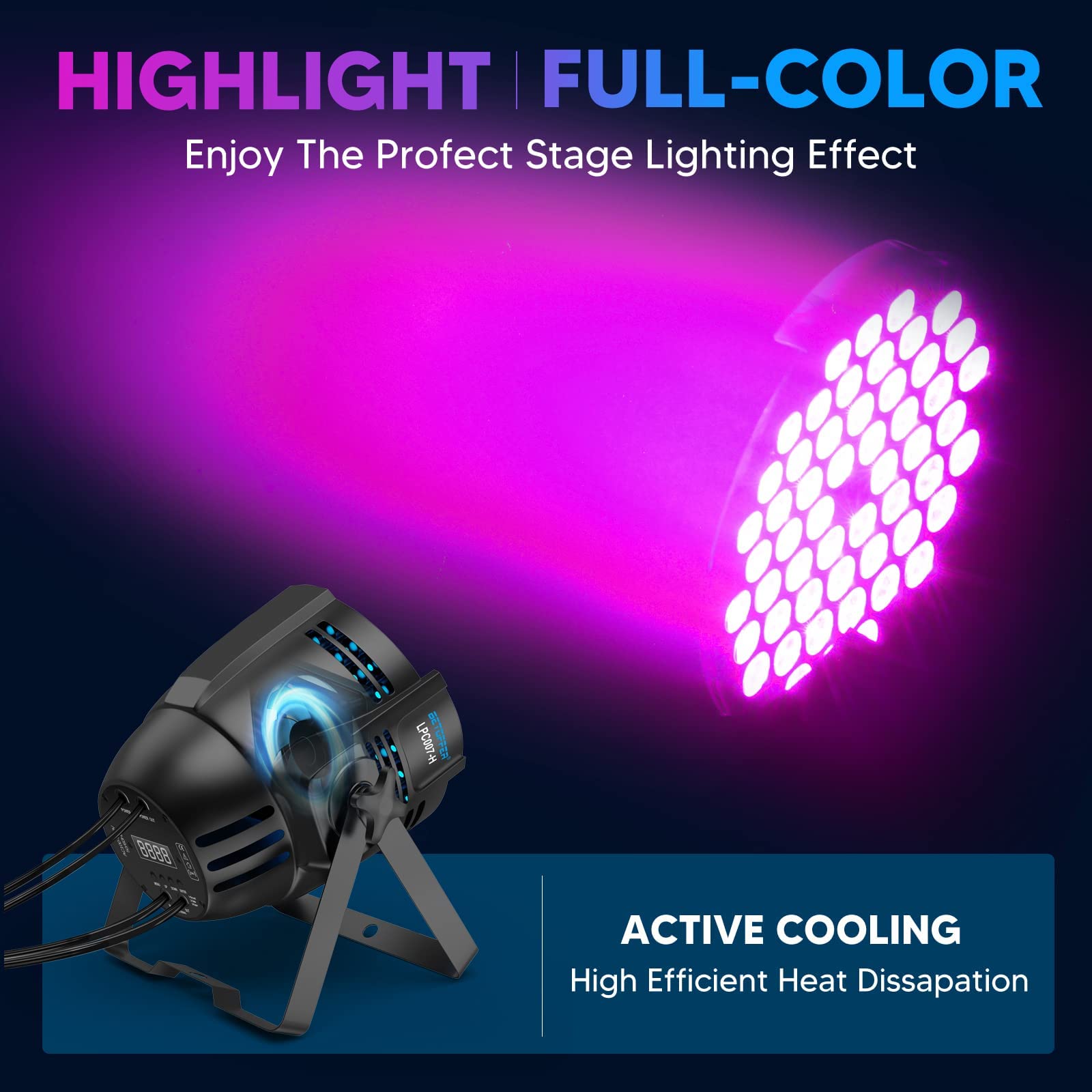 Betopper Strobe Light - Stage Lights Par Lights 54x3W RGB 3-in-1 dj Lights for Parties Professional Disco Backdrop Birthday Dancing Lights for Wedding Bar Yard Room