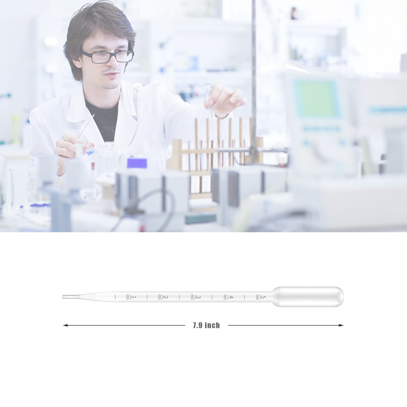 50PCS 5ML Disposable Transfer Pipettes Dropper,Essential Oils Pipettes Dropper,Tools for Science Laboratory and DIY Art