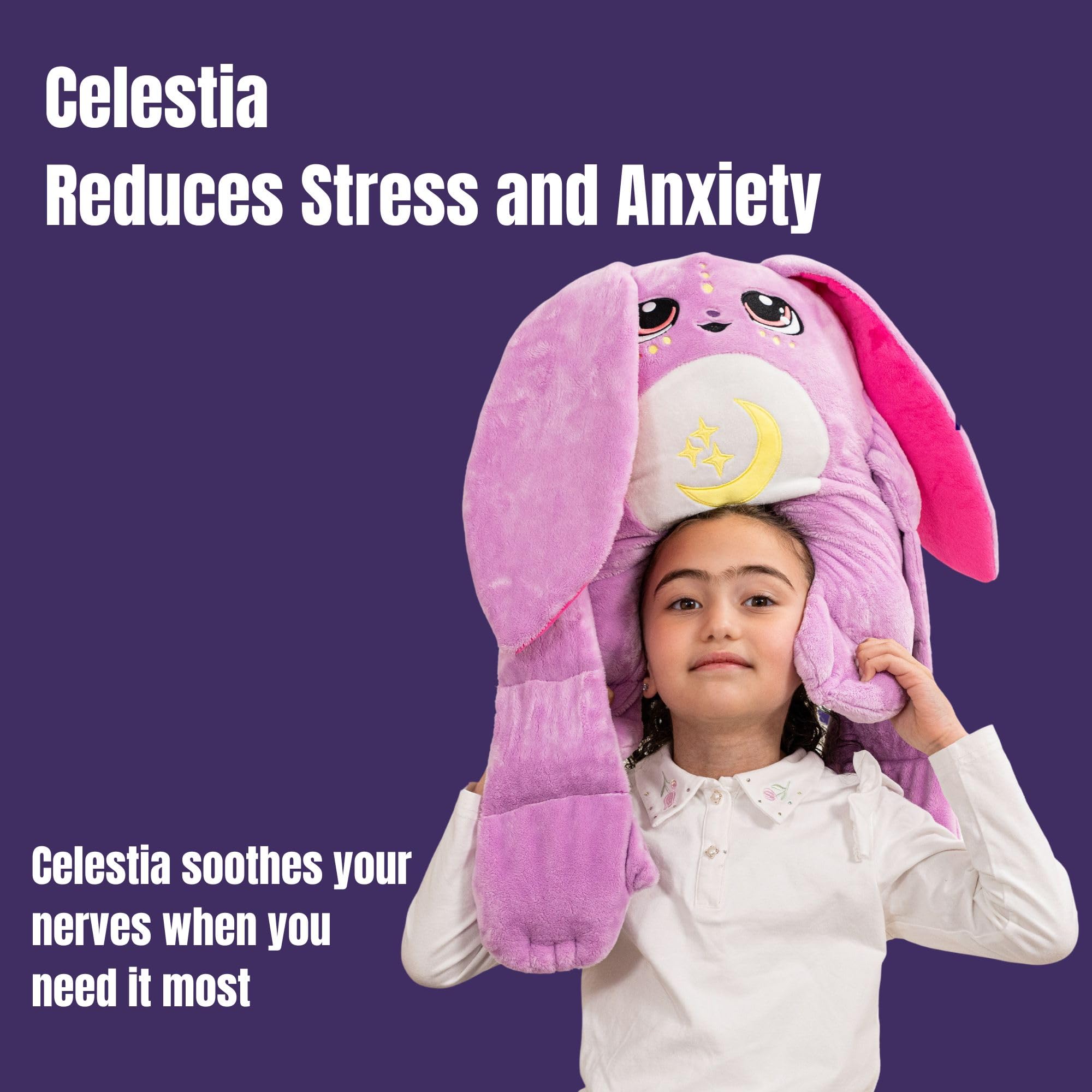 5lbs Weighted Stuffed Animal for Stress Relief, Comfort & Relaxation - Celestia Gives Incredible Hugs for Adults & Kids (Celestia)