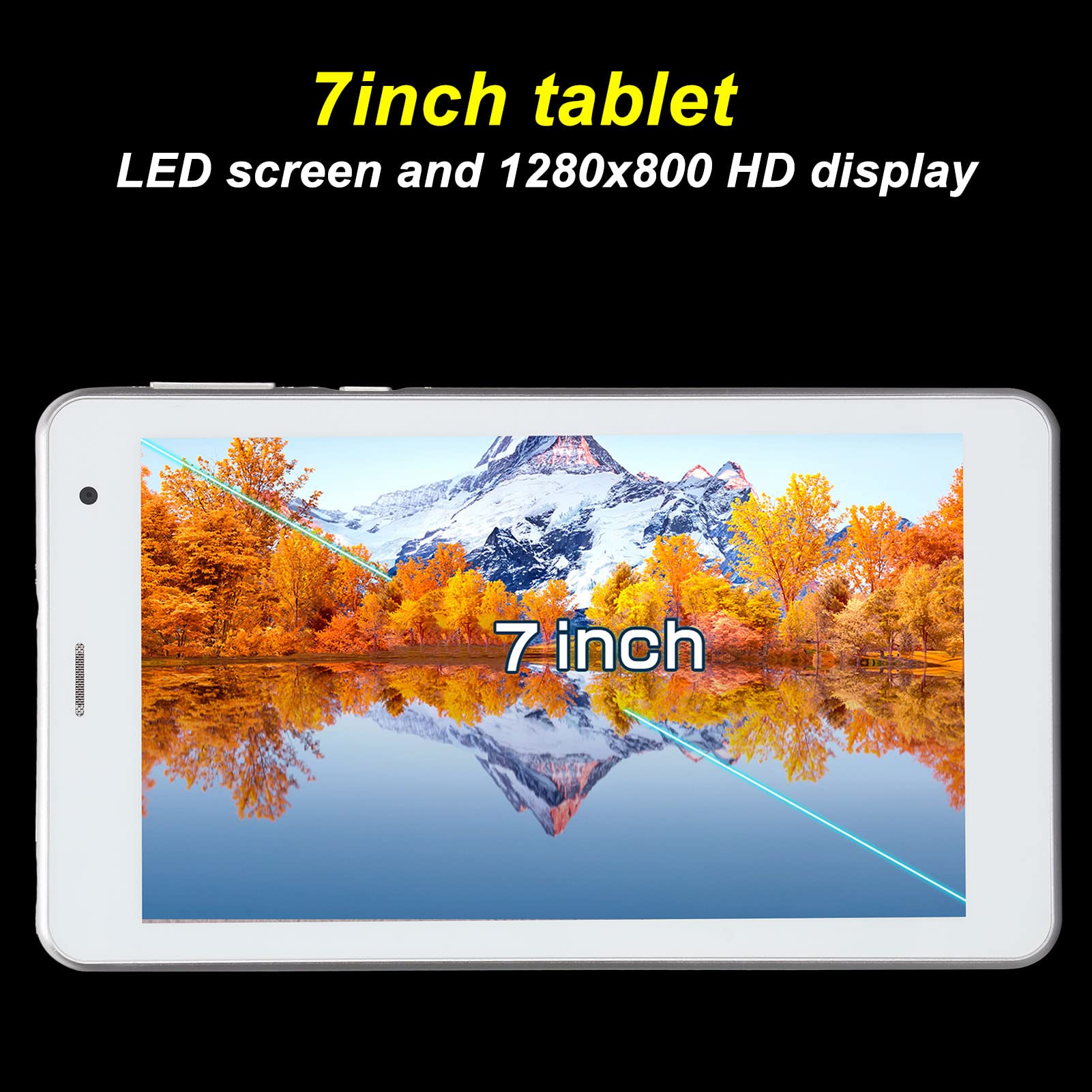 7 Inch HD Tablet 2GB RAM 32GB ROM Tablet PC Octa Core Front 200W Rear 500W 1280x800 HD Display for Reading for Android 9 for Gaming (UK Plug)