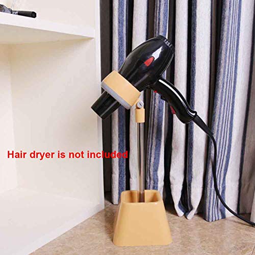 Bibabala Hands Free Hair Dryer Stand,180 Degrees Rotation Lazy Hair Dryer Holder with Non Slip Base, Suitable for Bathroom, Vanity, Makeup Room Countertop(Creamy White)