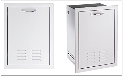 AMS Fireplace Package of Sizzler 32 Built-in Grill (Natural Gas), Pro Double Side Burner Gas),33 3-Drawer & Access Door Combo, 20 Vented Liquid Propane Tank Or Trash Drawer and FREE Cover