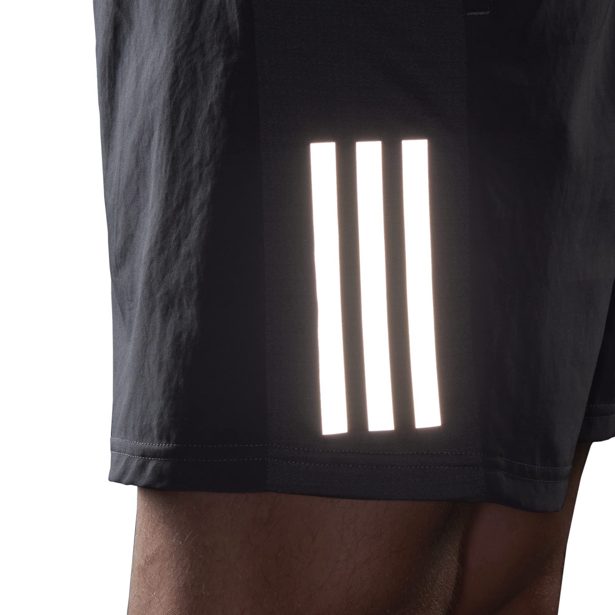 adidas Men's Standard Own The Run Shorts, Grey Six/Reflective Silver, Large