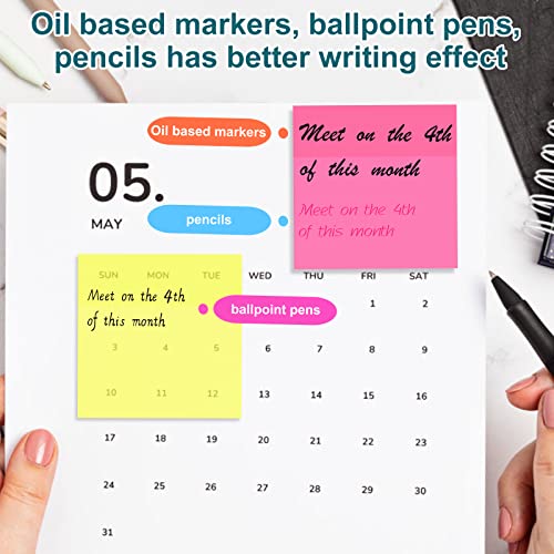 700 Sheets 14 Pack Transparent Sticky Notes Pad Set, 3x3 Inches Clear Self-Adhesive Post it Notes, Waterproof Translucent Color Memo Pad, See Through Office & School Supplies (Multicolor)