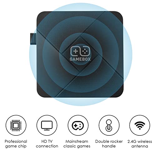Classic Retro Game Console for 4k TV HD Output Video Game Console 40+ Emulator Super Console X Pro Dual Wireless Gamepad Powkiddy B-01 Gamebox 64G Built-in 32000 Classic Games(Gift For Adult&Child)