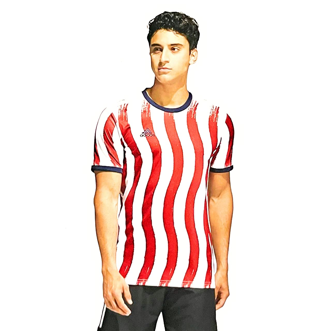 adidas mens 20/21 MLS Prematch Shirt Americana White/Red/Collegiate Navy Large