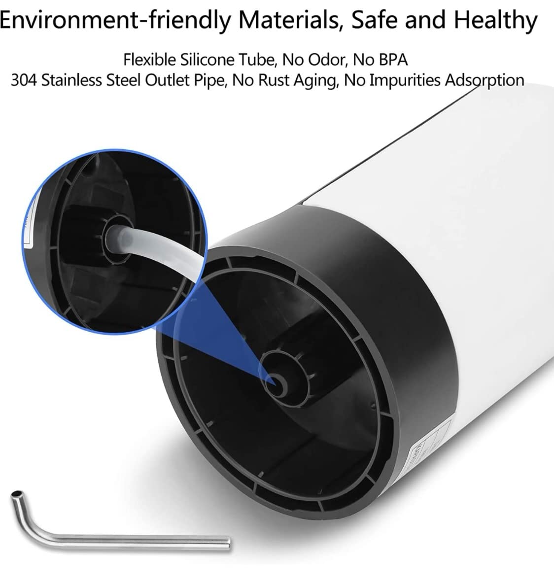5 Gallon Water Dispenser Pump for Home Office Camping Travel and Emergency USB Charging Electric Automatic White/Black