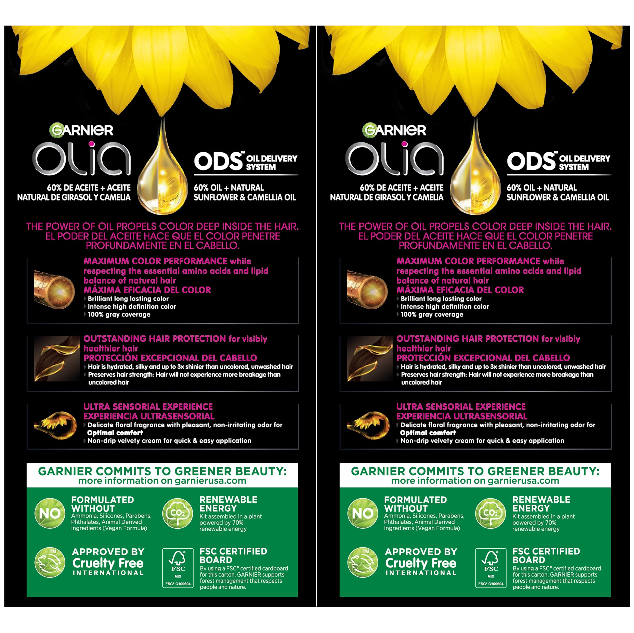 Garnier Hair Color Olia Ammonia-Free Brilliant Color Oil-Rich Permanent Hair Dye, 7.20 Dark Rose Quartz, 2 Count (Packaging May Vary)