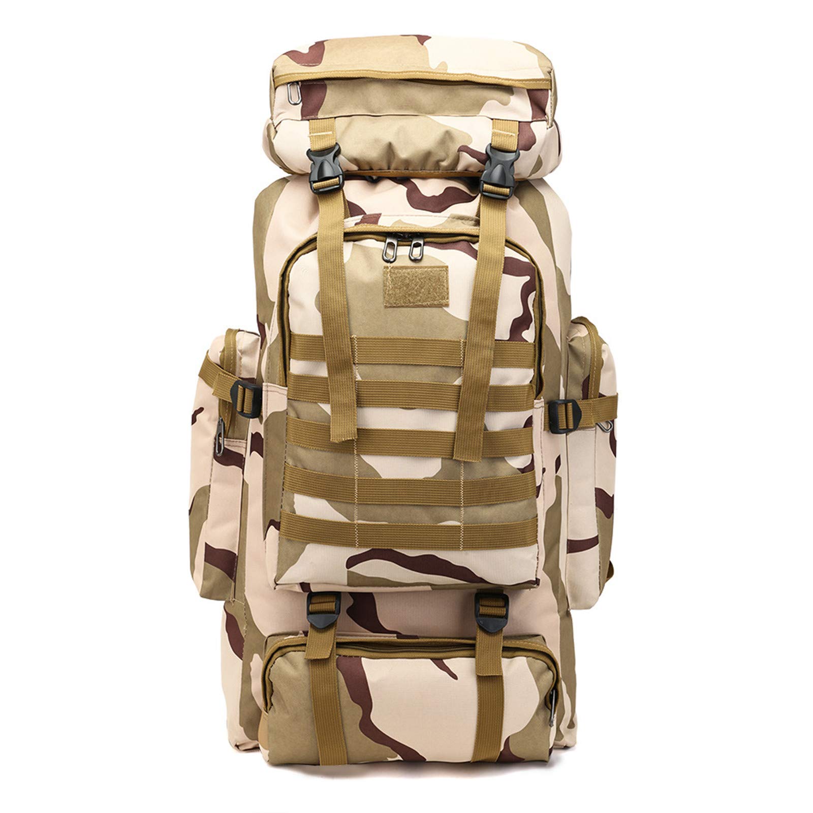 70L Waterproof Hiking Daypack Large Hiking Backpack, Hunting Camping Rucksack Backpack for Men Outdoor Sports Backpack (Plateau camouflage-5)