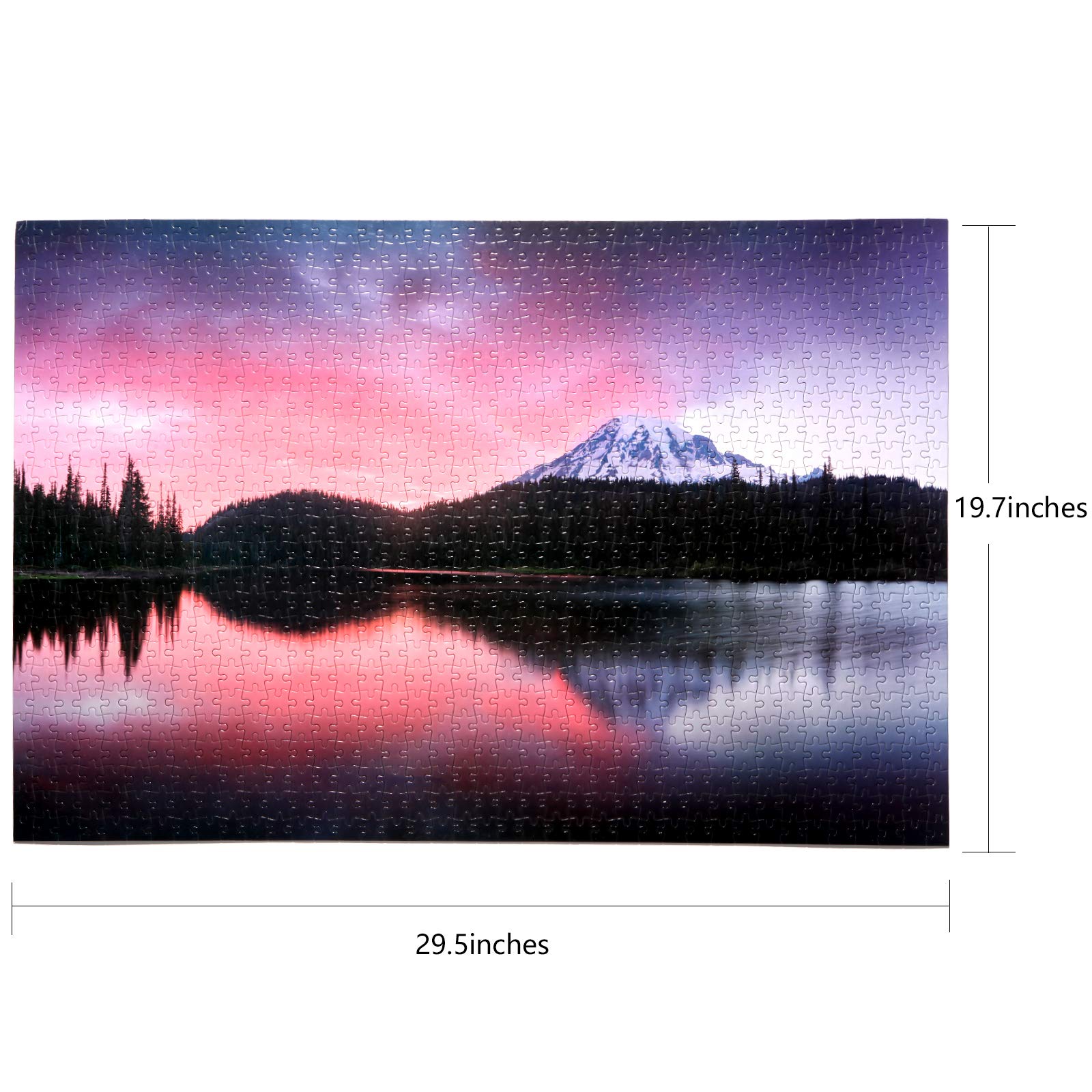Bgraamiens Puzzle-Shadow on The Lake-1000 Pieces Peaceful Lake and Mountain Nature Scenery Series Jigsaw Puzzles