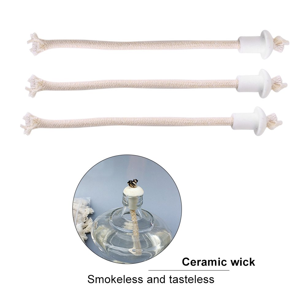 7 Pcs Oil Lamp Wick - Delaman Alcohol Lamp Wick Replacement Vintage Kerosene Lamp Wick Ceramic Lamp Accessories Oil Candle Lamp for Ceramic Heat,Experimentation and Lighting 7.2in