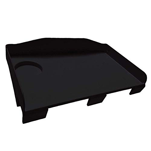 Modern Innovations Bedside Shelf for Bed, College Dorm Room, Bunk Bed Shelf for Top Bunk, Clip On Nightstand Tray with Cord and Cup Holder, Bunkbed Caddy for Table Storage (Black)