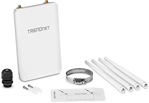 TRENDnet 5 DBI Wireless AC1300 Outdoor PoE+ Omni-Directional Access Point, TEW-841APBO, 4 X 5 DBI Omni Directional Antennas, Point-to-Point & Point-to-Multi-Point WiFi Bridging, IEEE 802.3AT PoE+