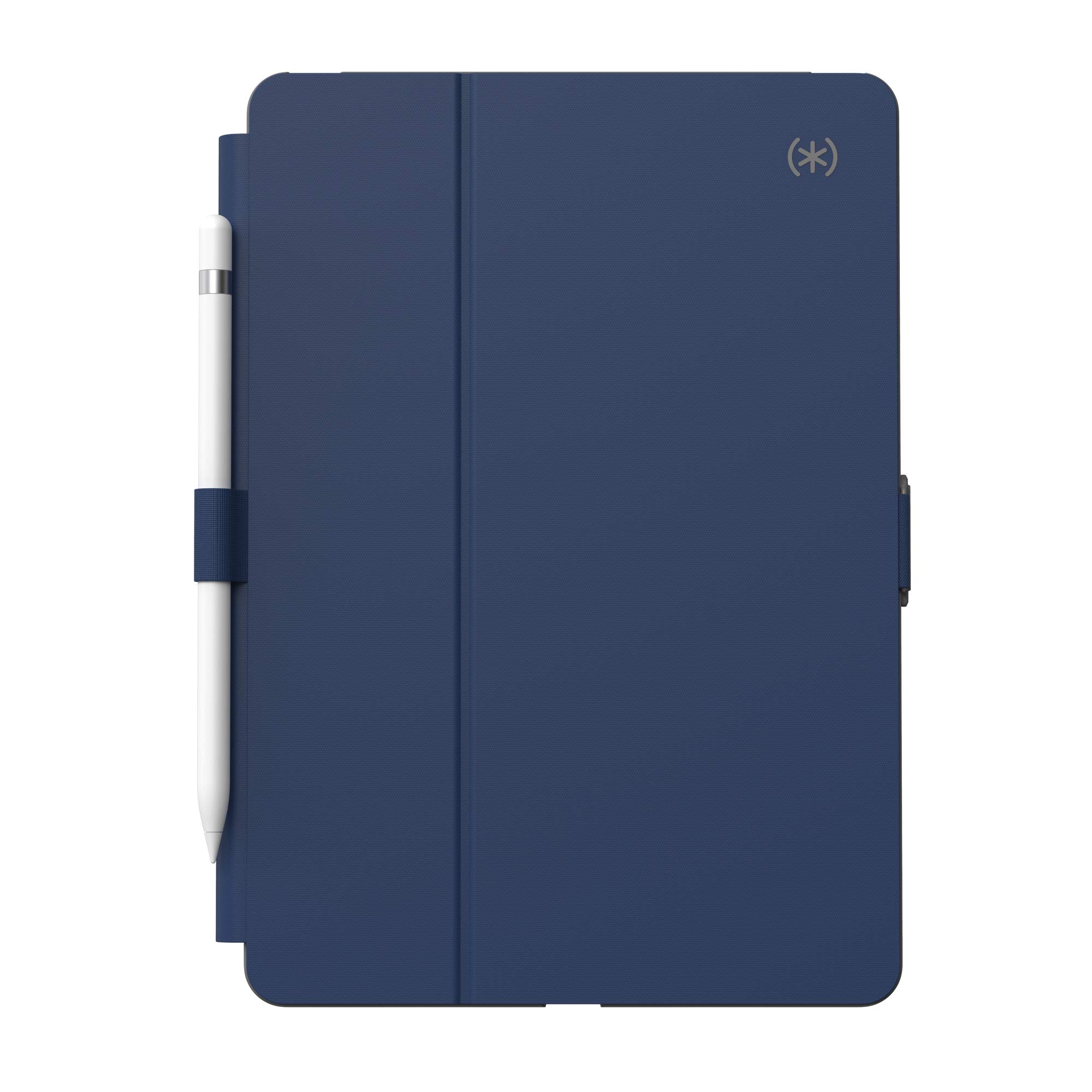 Speck Balance Folio Case for iPad 10.2 Inch (2019-2021) - Drop & Camera Protection, Slim Multi Range Stand, Apple Pencil Holder - Arcadia Navy/Moody Grey