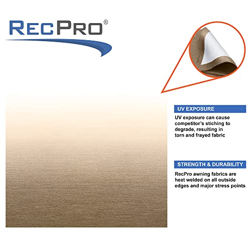 RecPro RV Awning Fabric Replacement 17 Foot Camper Awning | Tan | Width Size Options | 8' (96") Length | Heat Sealed | 3 Year Warranty (17 Feet, Actual 16' 1")