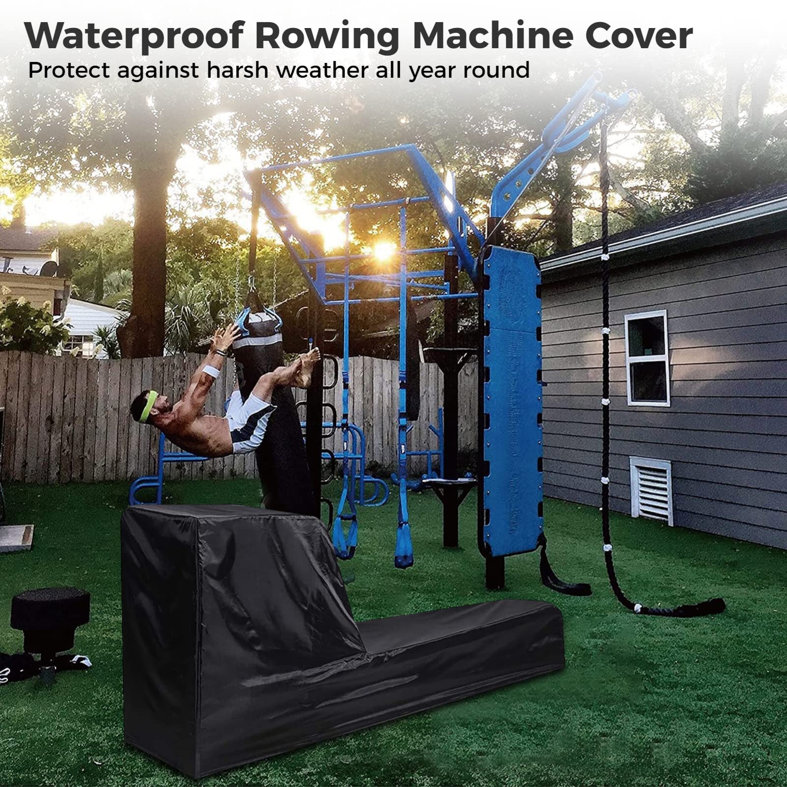 95'' x 24'' x 40'' Rowing Machine Protective Cover, Fitness Equipment Protective Cover, Oxford Fabric, Dustproof Waterproof Covers