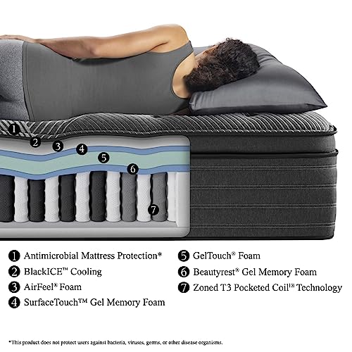 Beautyrest Black L-Class 14.5β Plush Pillow Top King Mattress, Cooling Technology, Supportive, CertiPUR-US, 100-Night Sleep Trial, 10-Year Limited Warranty