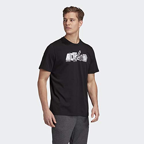 adidas mens Collage Tee Black Small