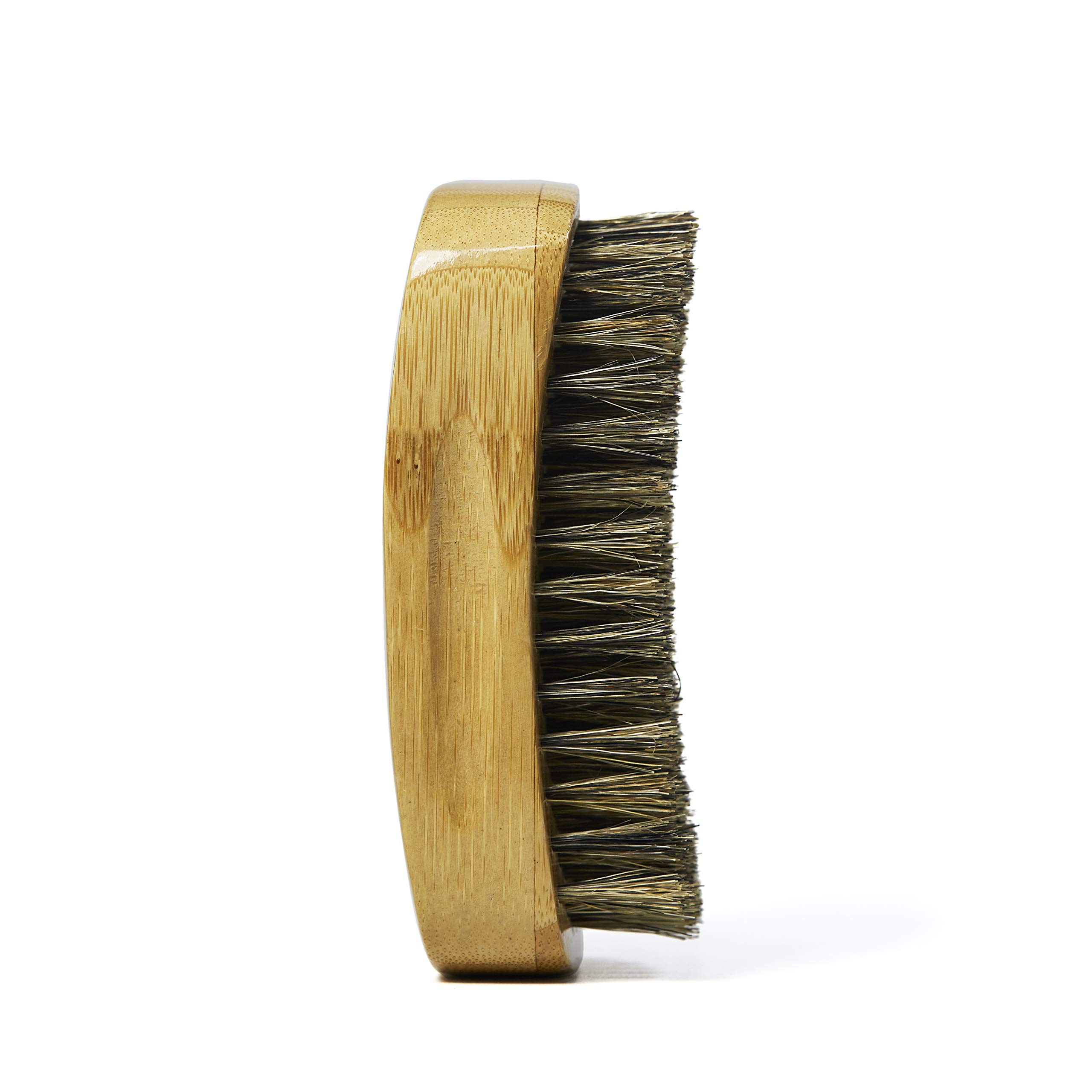 Professor Fuzzworthy's DELUXE Beard Brush 100% Boar Bristle | Mens Best Easy Beard Grooming Tool for a Fluffy Soft Beard - Promotes Beard Growth - Natural Bamboo Wood Handle