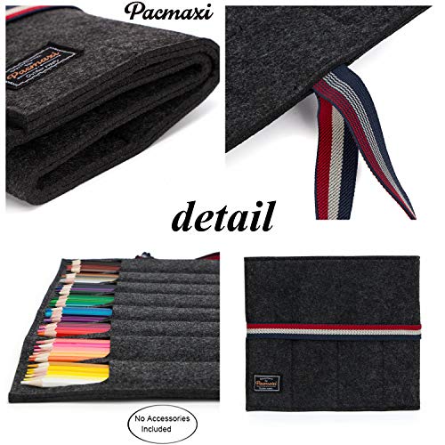 PACMAXI Pencil Holder Organizer 8 Slot, Felt Pencils Storage Organizer for Travel Drawing, Pencil Storage Case, Best Gift for boy, Boyfriend, student, kids. (No Pencil Included
