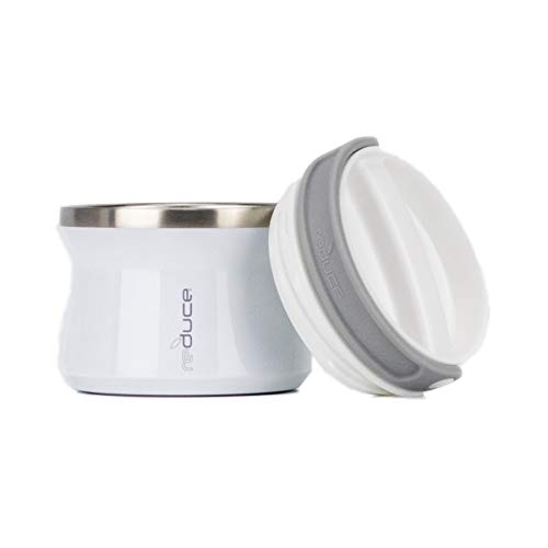 REDUCE Insulated Food Container, 12 oz - 6 Hours Hot, 20 Hours Cold - These To-Go Thermal Food Containers are Perfect for On The Go Meals and Snacks - Leak-Proof and Dishwasher Safe - White