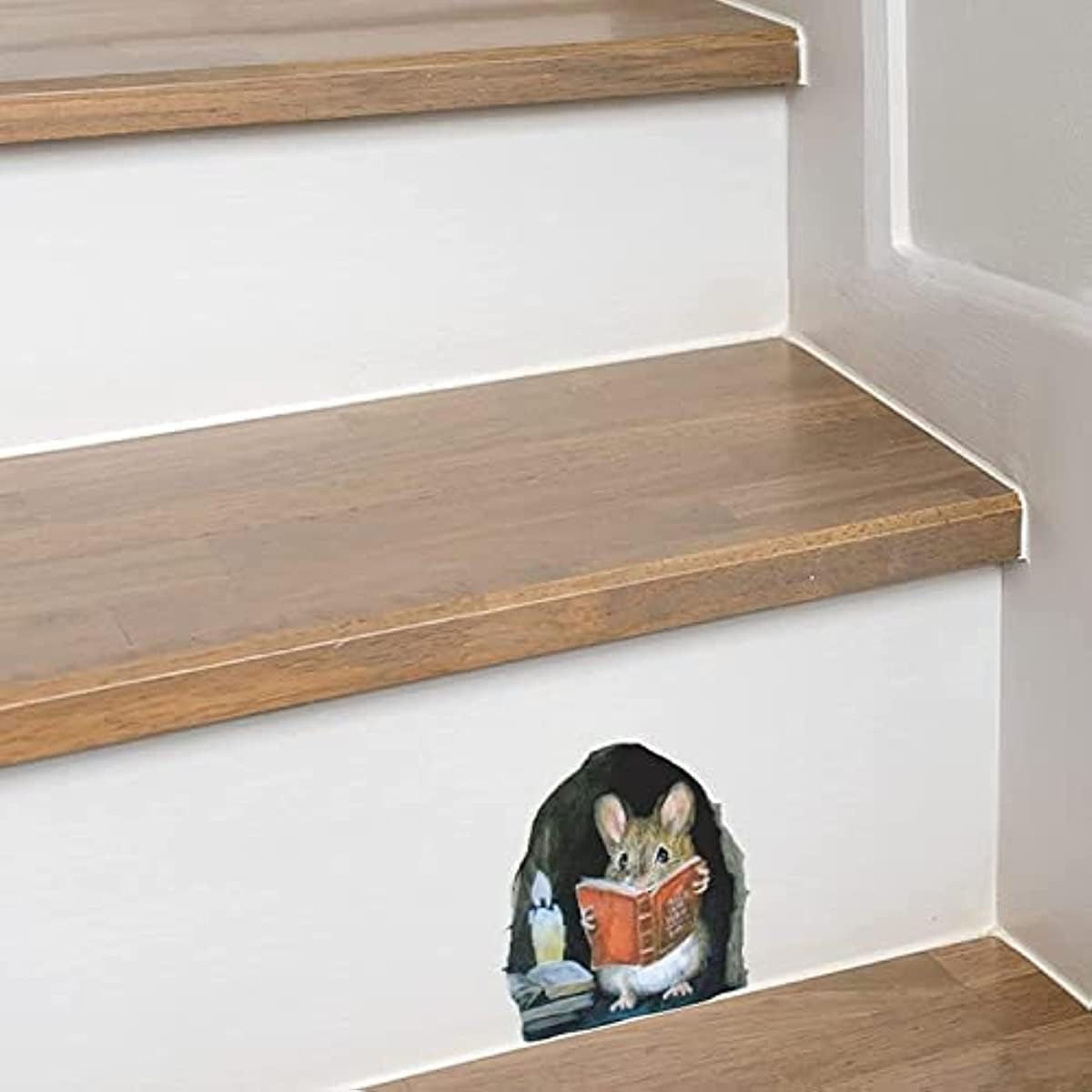 3D Mouse Hole Realistic Wall Sticker,Mouse in a Hole Wall Decal Fun Art,Home Decor,Vinyl,for Living Room Nursery Bedroom Kids Room Wall Decoration Kids Home Wall Decorations