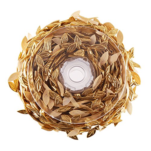 DECORA 36 Yards Artificial Gold Leaf Ribbon Trim for Wreath Making and Christmas Gift Wrapping Wedding Decoration
