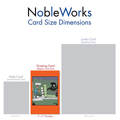 NobleWorks - Happy Halloween Card Funny - Fun Cartoon Humor, Spooky Greeting Notecard with Envelope - Caterpillar Trick C3394HWG