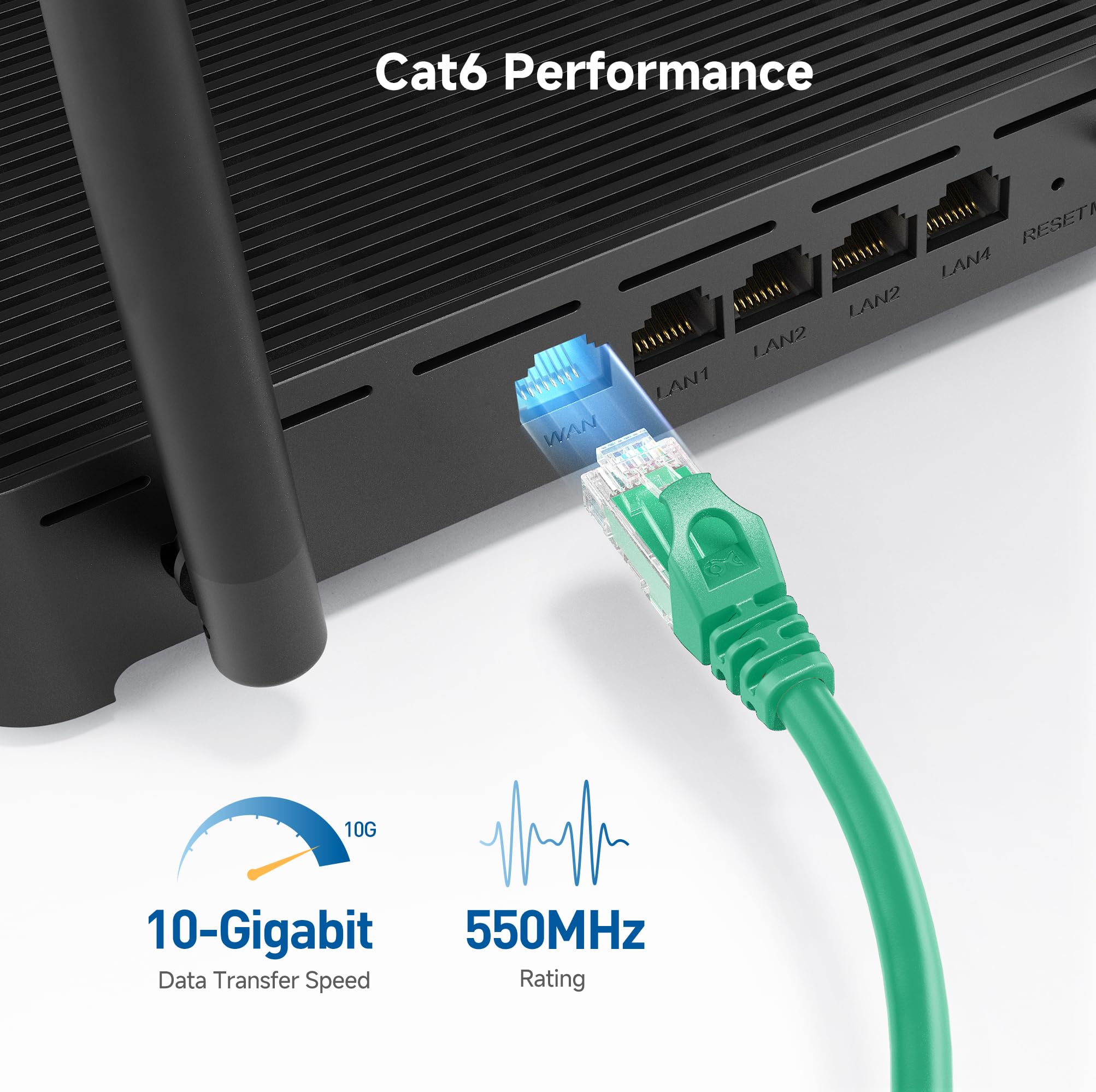 Cable Matters 10Gbps 5-Color Combo Snagless Short Cat 6 Ethernet Cable 5 ft (Cat 6 Cable, Cat6 Cable, Internet Cable, Network Cable)