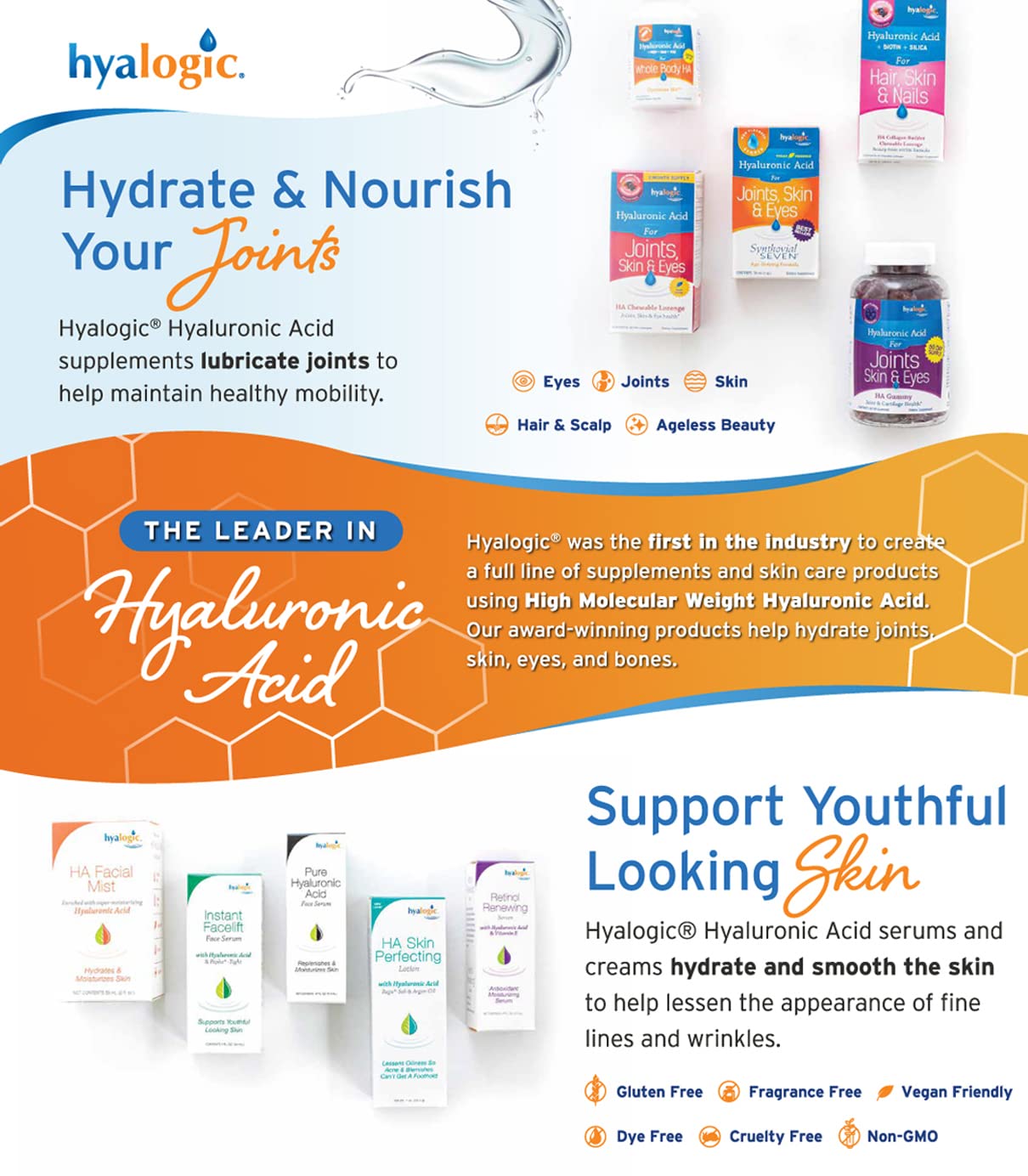 Hyalogic Dark Circle Lightening Face Serum - Treat Under Eye Dark Circles w/Hyaluronic Acid, Eveseryl & Regu-Age - Soothe, Nourish & Rejuvenate Skin - 1oz