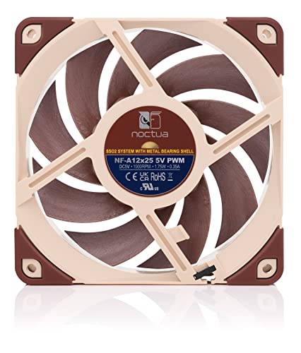 Noctua NF-A12x25 5V PWM, Premium Quiet Fan with USB Power Adaptor Cable, 4-Pin, 5V Version (120mm, Brown)
