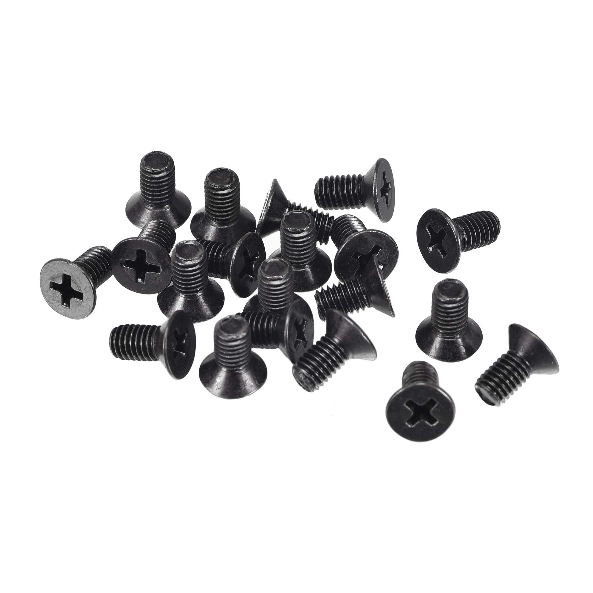 uxcell M5 x 10mm Phillips Screw Fastener Black for Laptop PC TV Fan Switch 200pcs