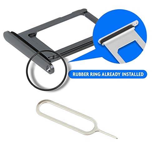 MMOBIEL SIM Card Slot Tray Holder Replacement Compatible with iPhone XR - 6.1 inch - 2018 - Incl. Rubber Gasket and Sim Pin - Black
