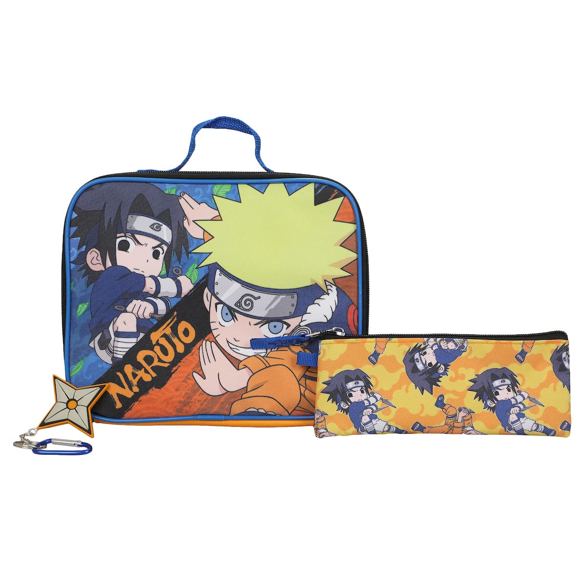 Bioworld Naruto Classic Sasuke Vs Naruto 16" Youth 5-Piece Backpack Set