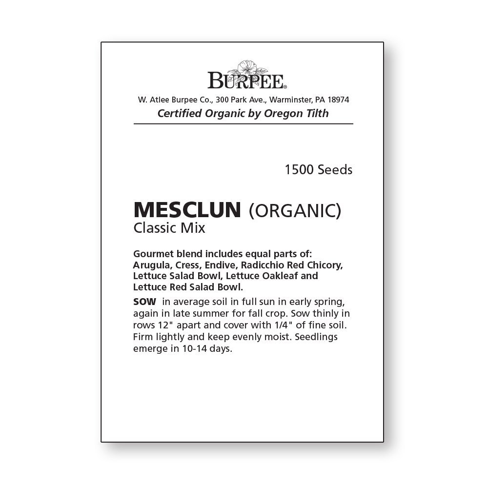 Burpee Classic Mix (Organic) Mesclun Seeds 1500 seeds