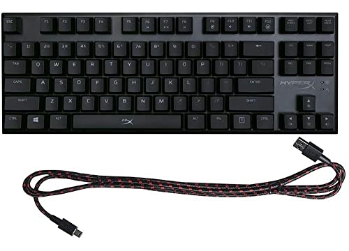 HyperX Alloy FPS Pro - USB Tenkeyless Mechanical Gaming Keyboard - 87-Key, Ultra-Compact Form Factor - Clicky - Cherry MX Blue - Red LED Backlit (HX-KB4BL1-US/WW)