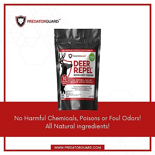 Deer Repel Deer Repellent Plants Pouches - Stop Deer and Rabbits Eating Plants Trees Gardens and Vegetables - 10 Pack Lasts 12 Months - All Natural Ingredients