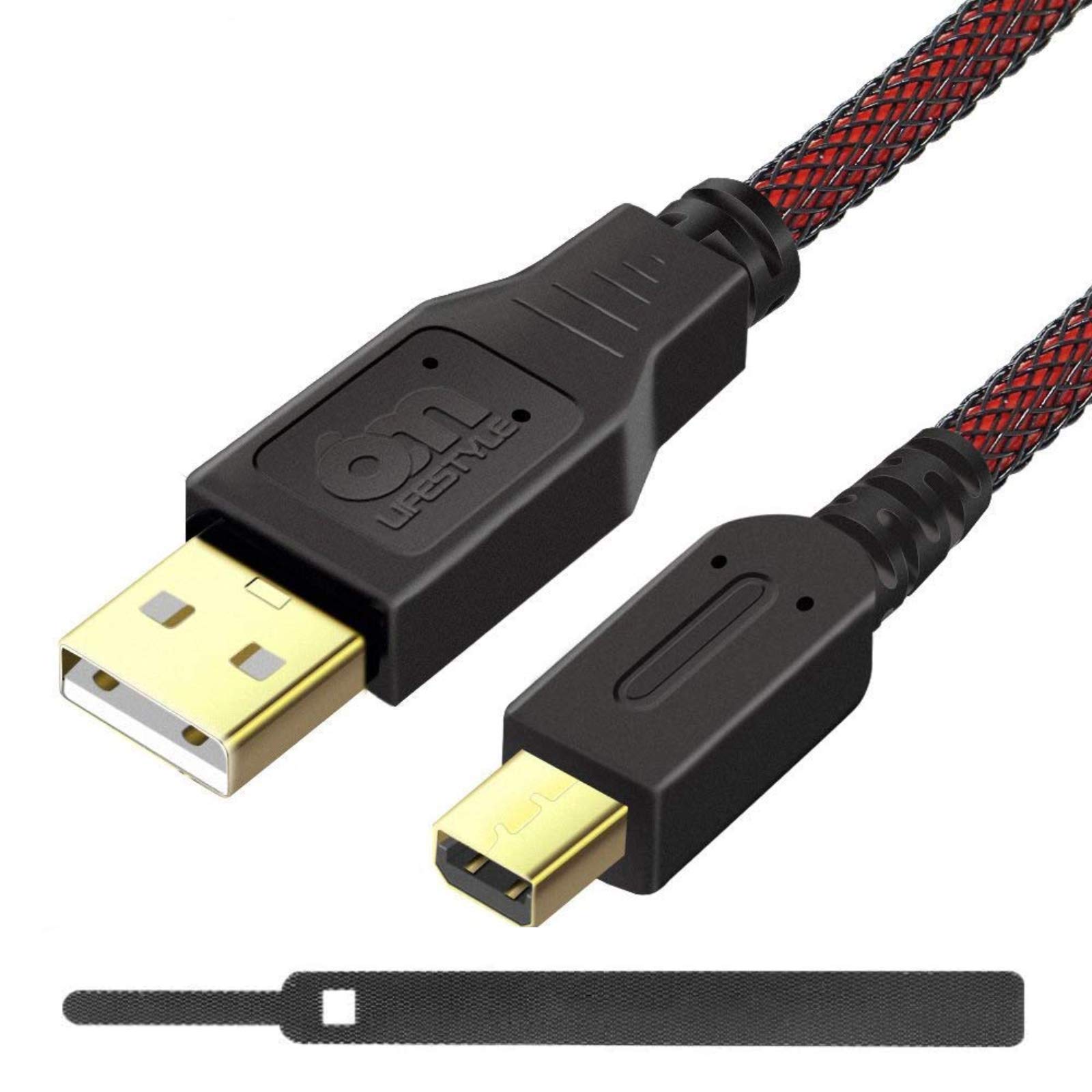 6amLifestyle USB Charging Cable High Speed Premium USB Data Sync Power Charger Charging Cord Compatible with Nintendo 2DS / 3DS / 3DS XL/DSi/DSi XL/New 2DSLL,Black Red