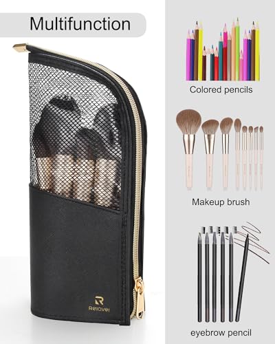 MONSTINA Makeup Brush Organizer Bag,High Capacity Portable Stand-Up Makeup Brush Holder,Professional Artist Makeup Brush Sets Case Waterproof Dust-proof Makeup Brush Cup