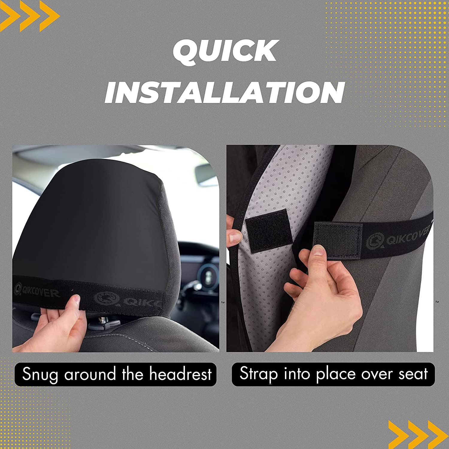 QIKCOVER Premium Waterproof Car Seat Cover - Sweatproof, Universal Fit, Non-Slip, Durable Protector for Dirt, Spills, Pet Claws - Auto, SUV, Truck Compatible (Black)