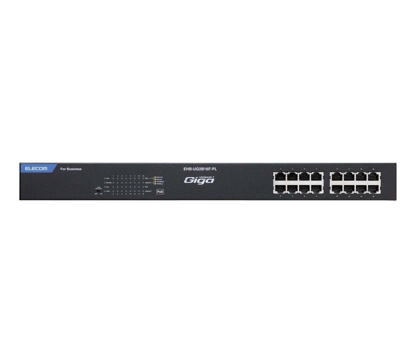 ELECOM Switching Hub Gigabit 16 Ports PoE Loop Prevention Function EHB-UG2B16F-PL (Japan Import)