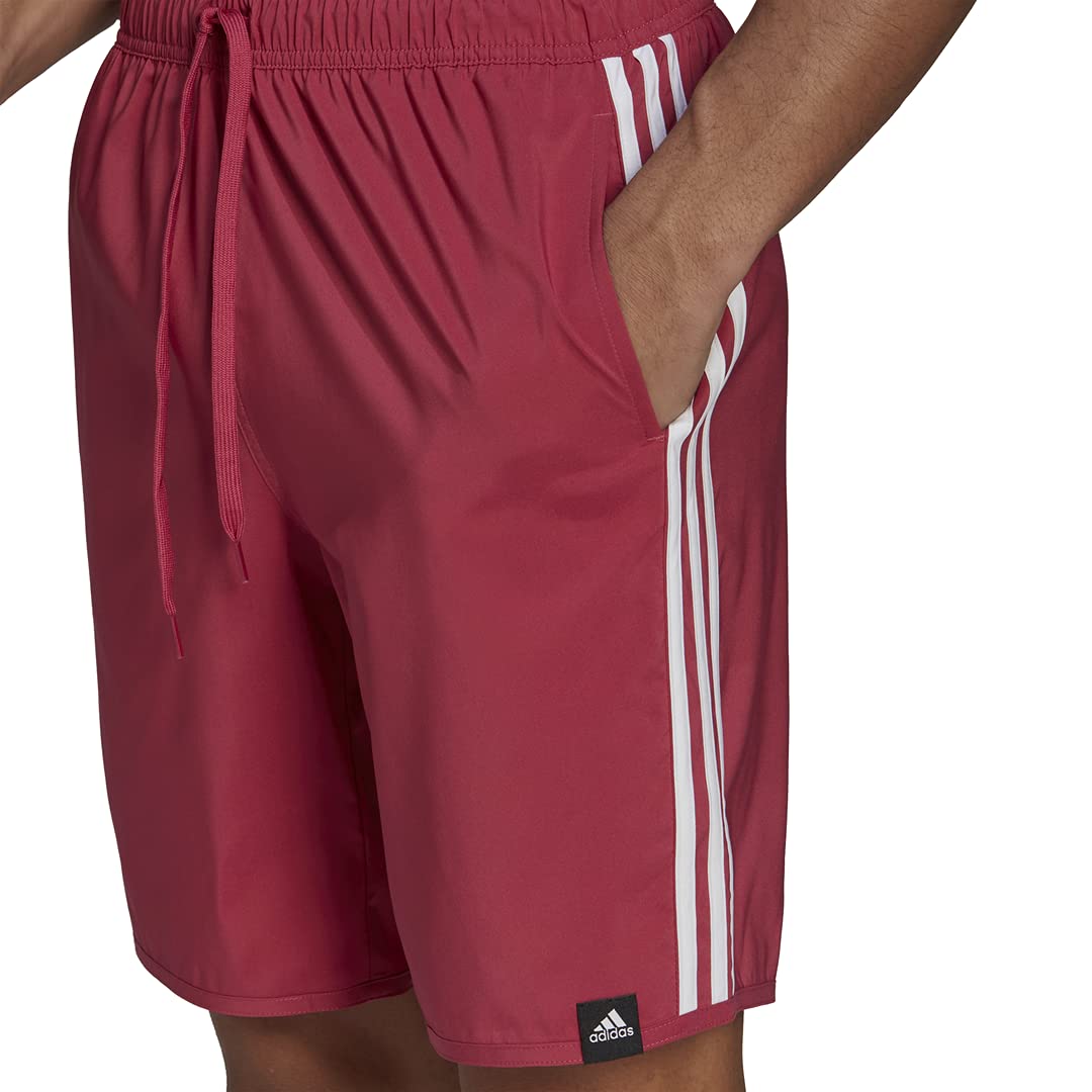 adidas mens Classic Length 3-Stripes Swim Short Wild Pink/White Medium
