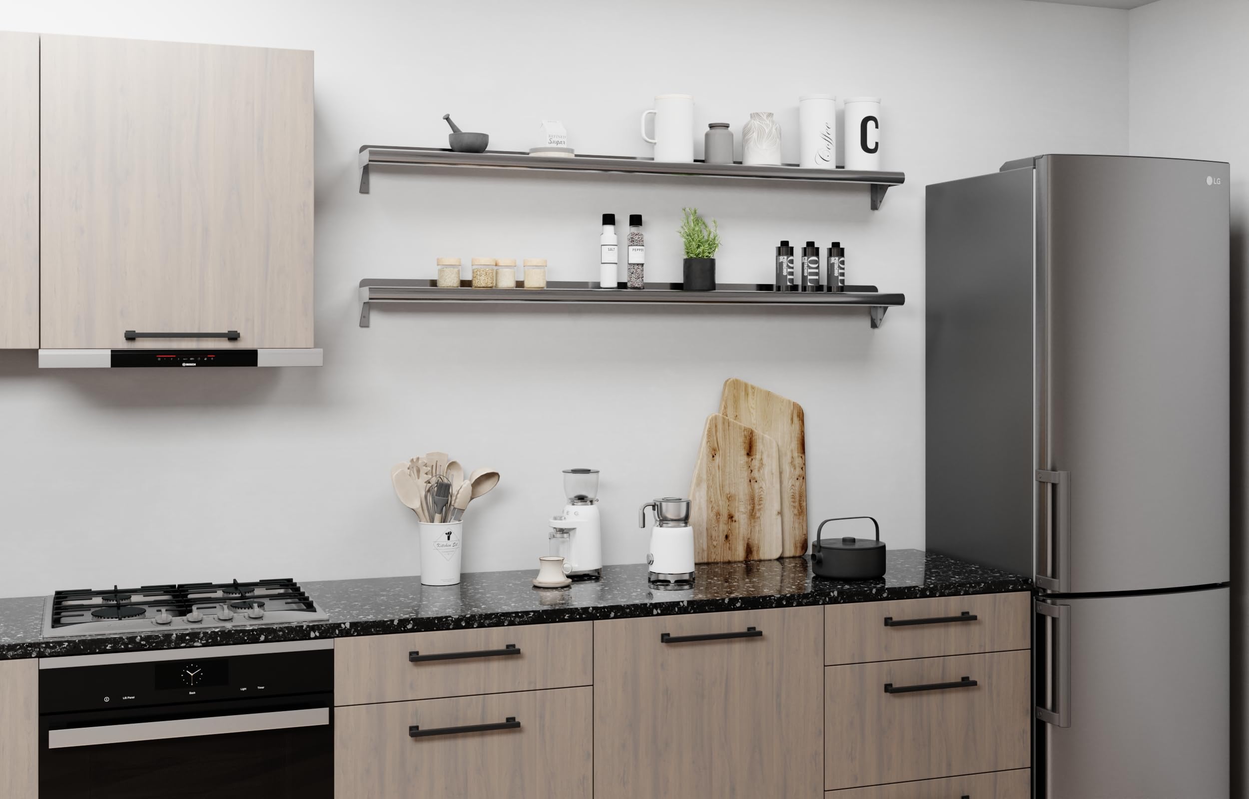 AmGood 6" X 60" Stainless Steel Wall Shelf | Metal Shelving | Garage, Laundry, Storage, Utility Room | Restaurant, Commercial Kitchen | NSF