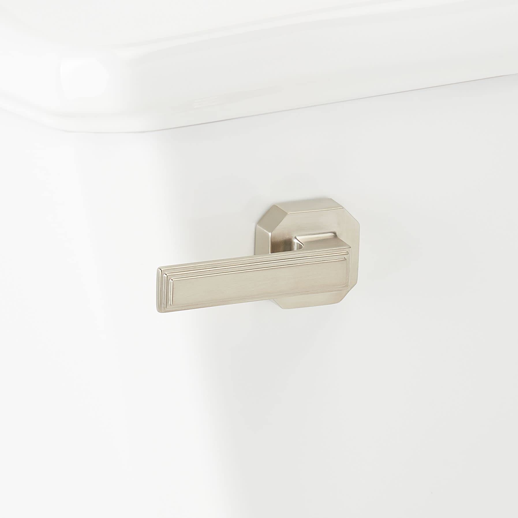 Signature Hardware 482473 Benbrook 1.28 GPF Two Piece Elongated Toilet - ADA Compliant, Bidet Seat Included - White/Chrome Lever