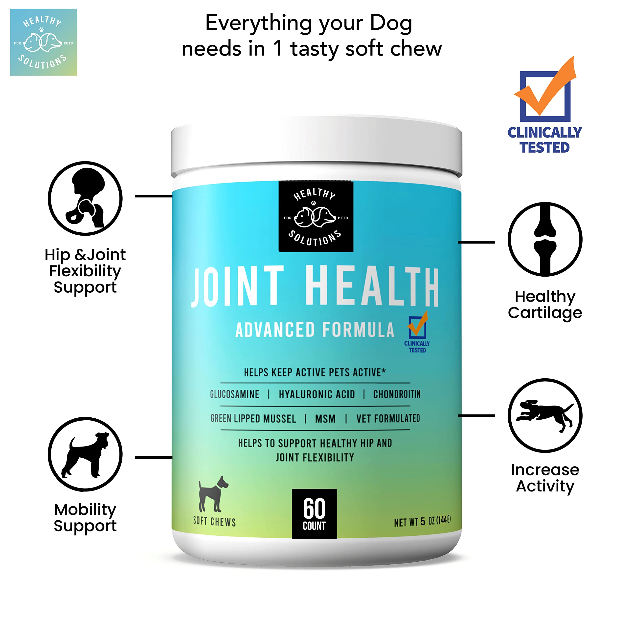 Dog Daily Essentials Bundle - Includes All-in-One Dog Multivitamin, Probiotics for Dogs, & Glucosamine for Dogs - Supports Joints, Digestion, Skin, & Coat - 60ct Soft Chews | Made in USA