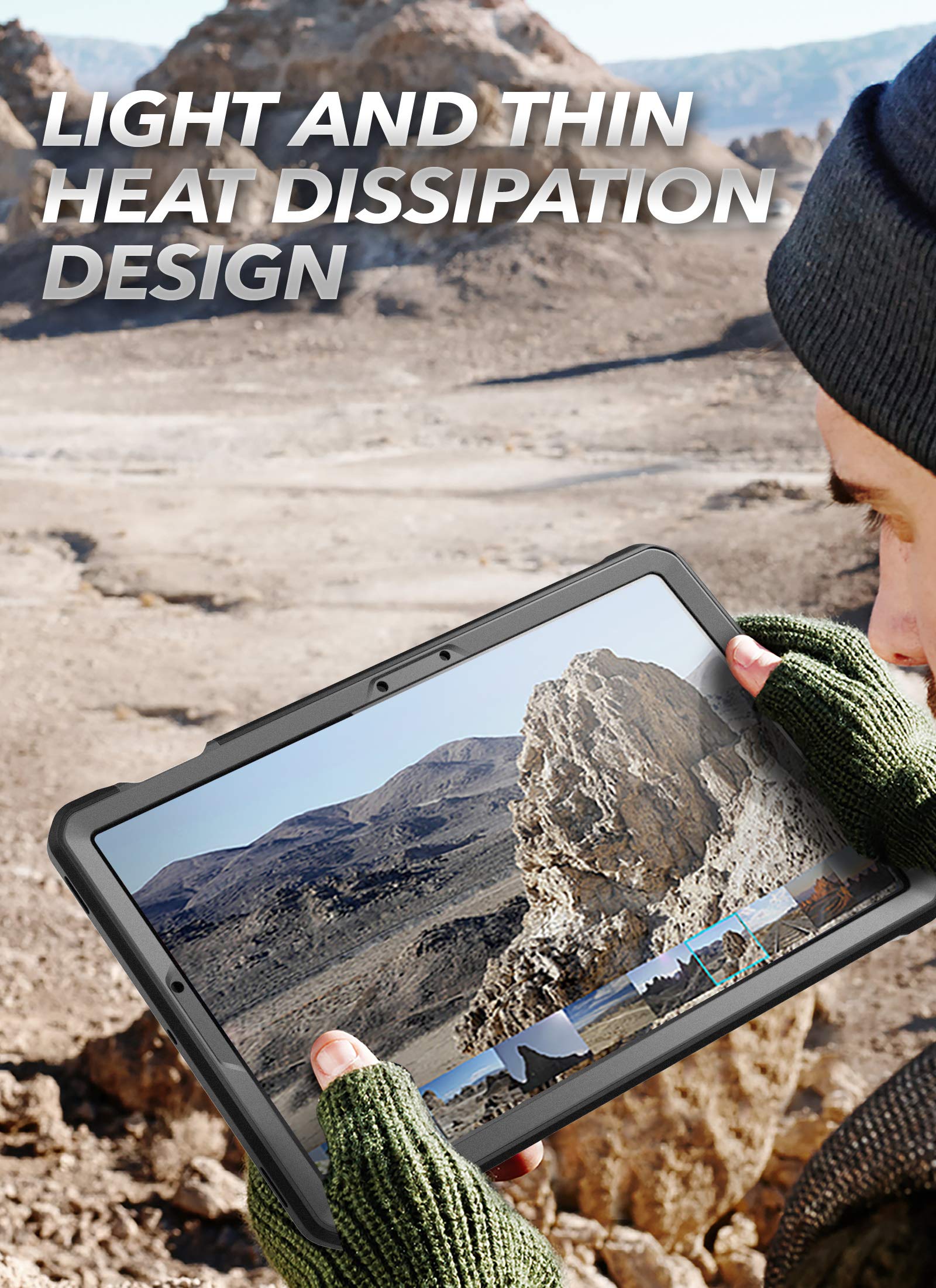 SUPCASE Unicorn Beetle Pro Series Case Designed for Samsung Galaxy Tab S8 (2022) / Galaxy Tab S7 (2020), with Built-in Screen Protector & S Pen Holder Full-Body Rugged Heavy Duty Case (Black)