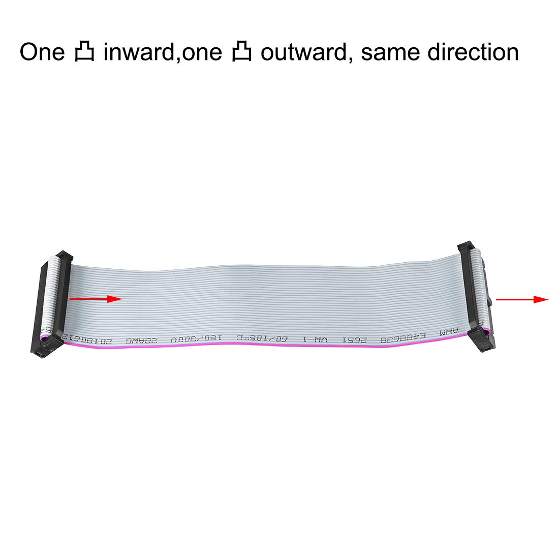 uxcell IDC Wire Flat Ribbon Cable FC/FC Connector A-Type 14 Pins 2.54mm Pitch 1m Length Gray