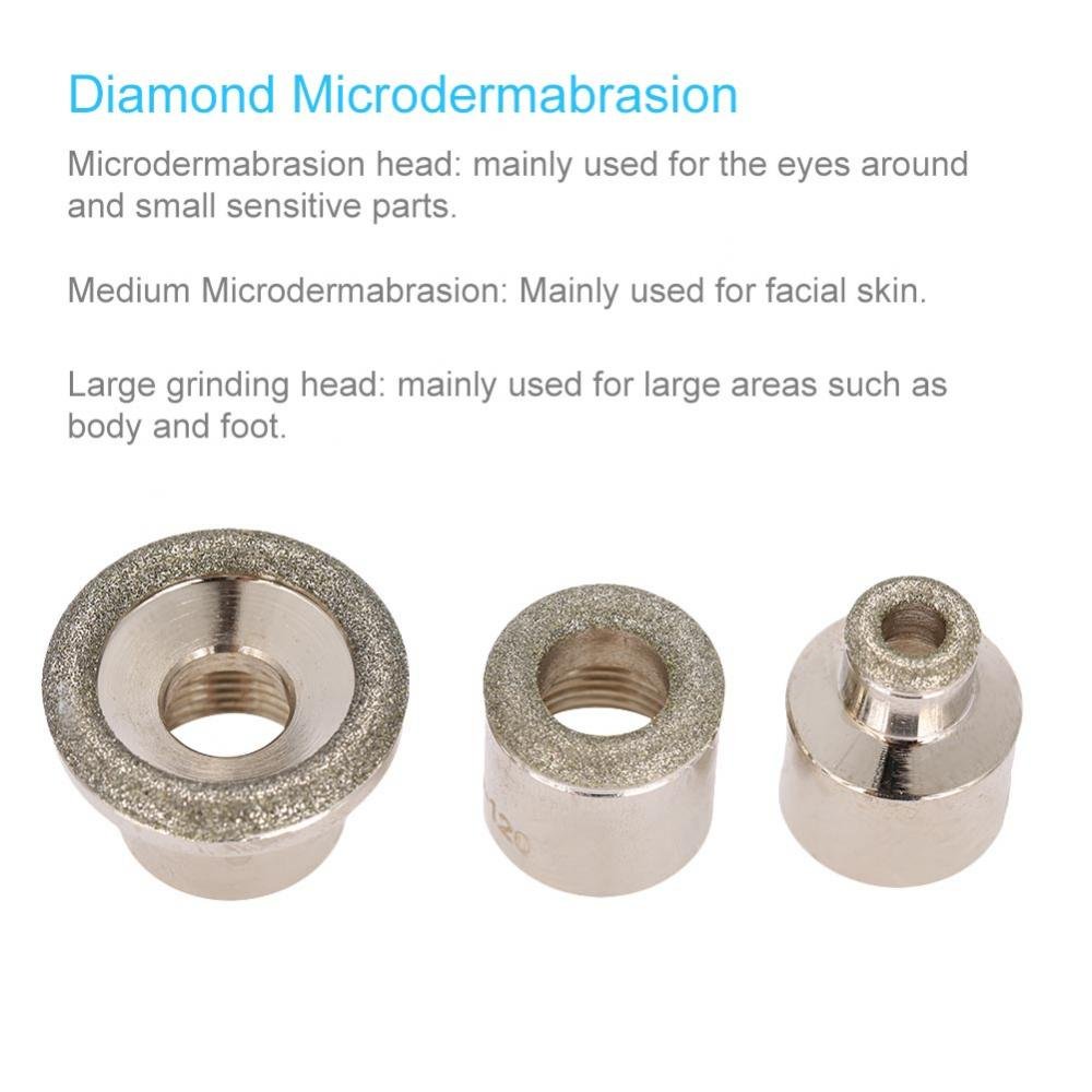 Peeling Tips, Replacement Skin Grinding Tips with Handle Stainless Steel Filter Set Beauty Machine Set